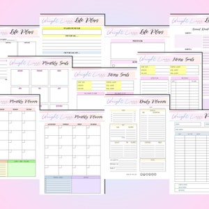 Weight Loss Journal Tracker Planner Workout Fitness Printable Digital ...
