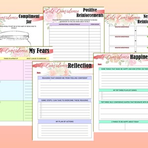 Self Care Kit Self Confidence Journal Worksheet Printable Self Esteem ...
