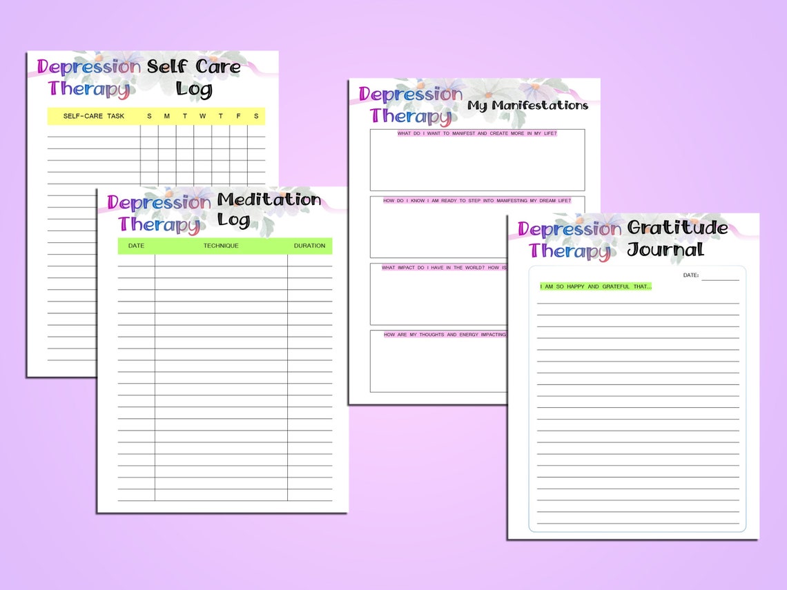 Depression Therapy Journal Mood Tracker Anxiety Planner - Etsy