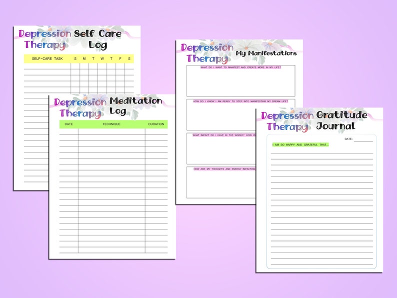 Depression Therapy Journal Mood Tracker Anxiety Planner - Etsy