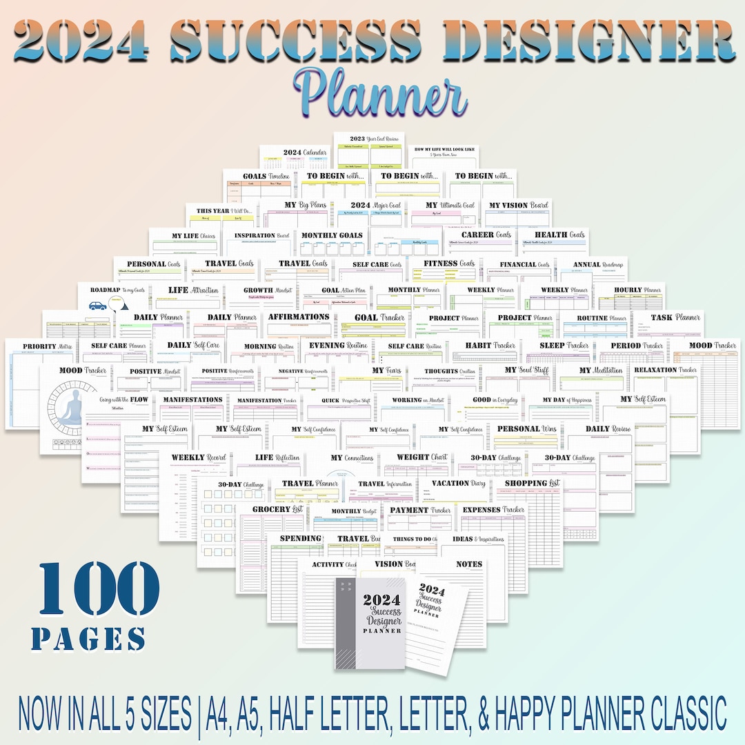 2024 Success Planner Life Planner Self Care Journal Goals Tracker ...