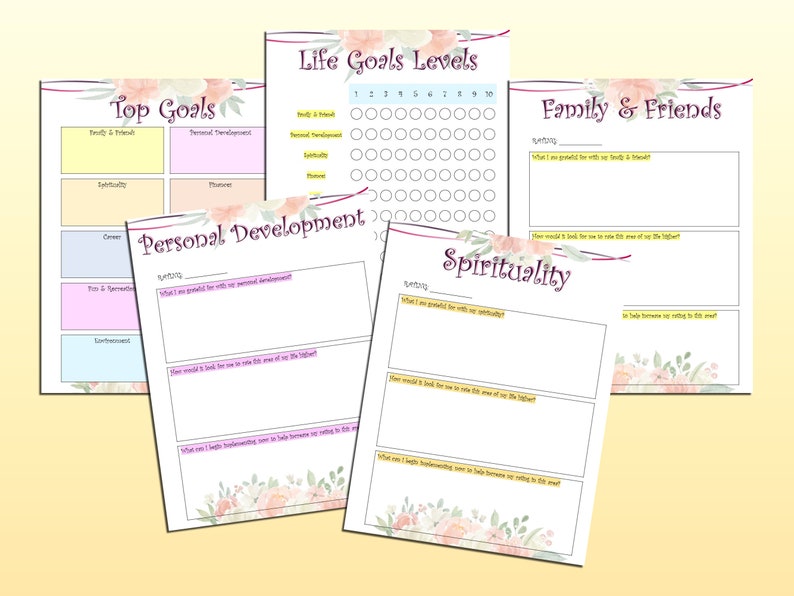 Goals Planner Printable Life Productivity Digital Download | Etsy