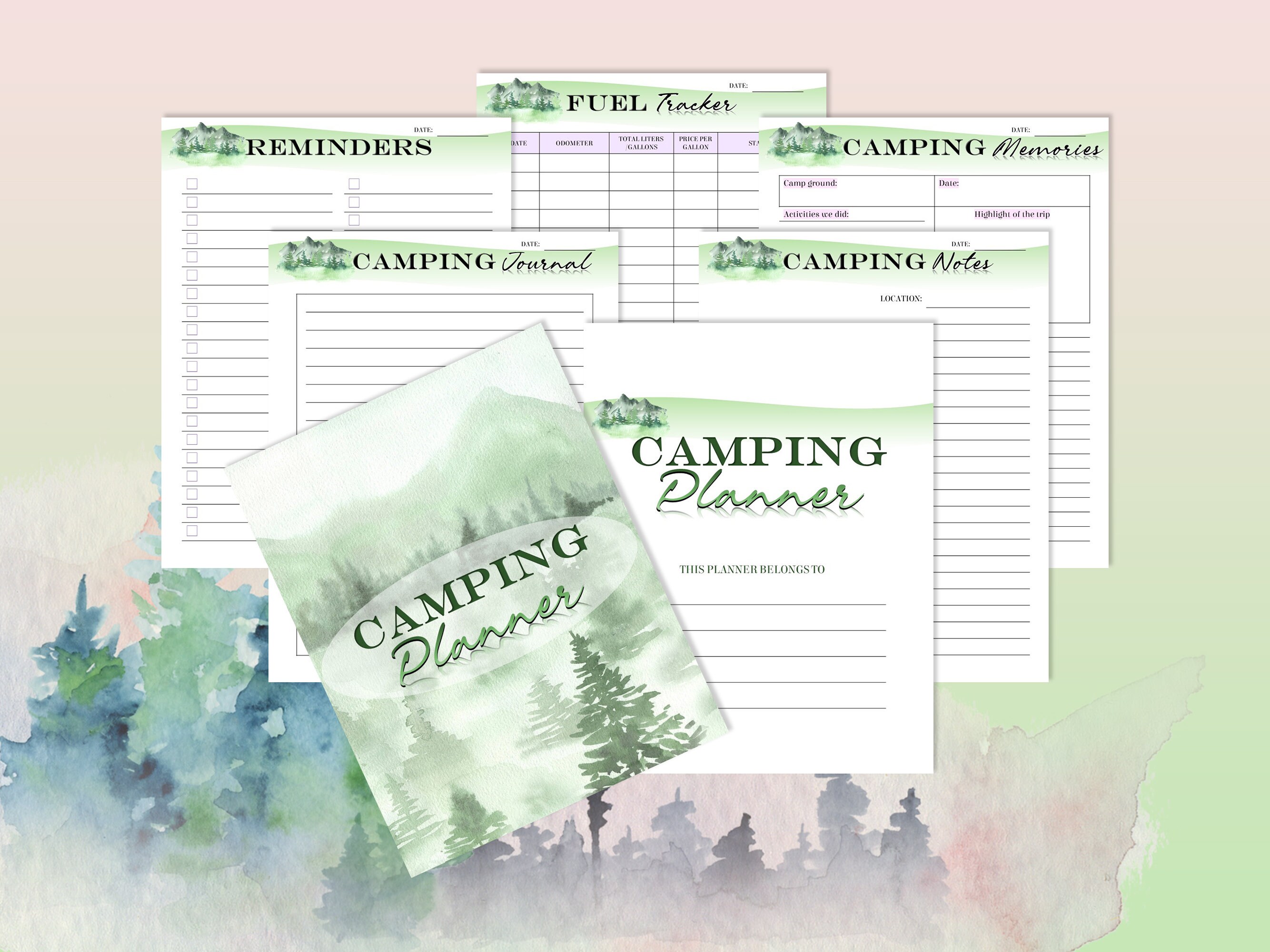 Camping Planner Travel Journal Vacation Girls Camp Boys Camp - Etsy
