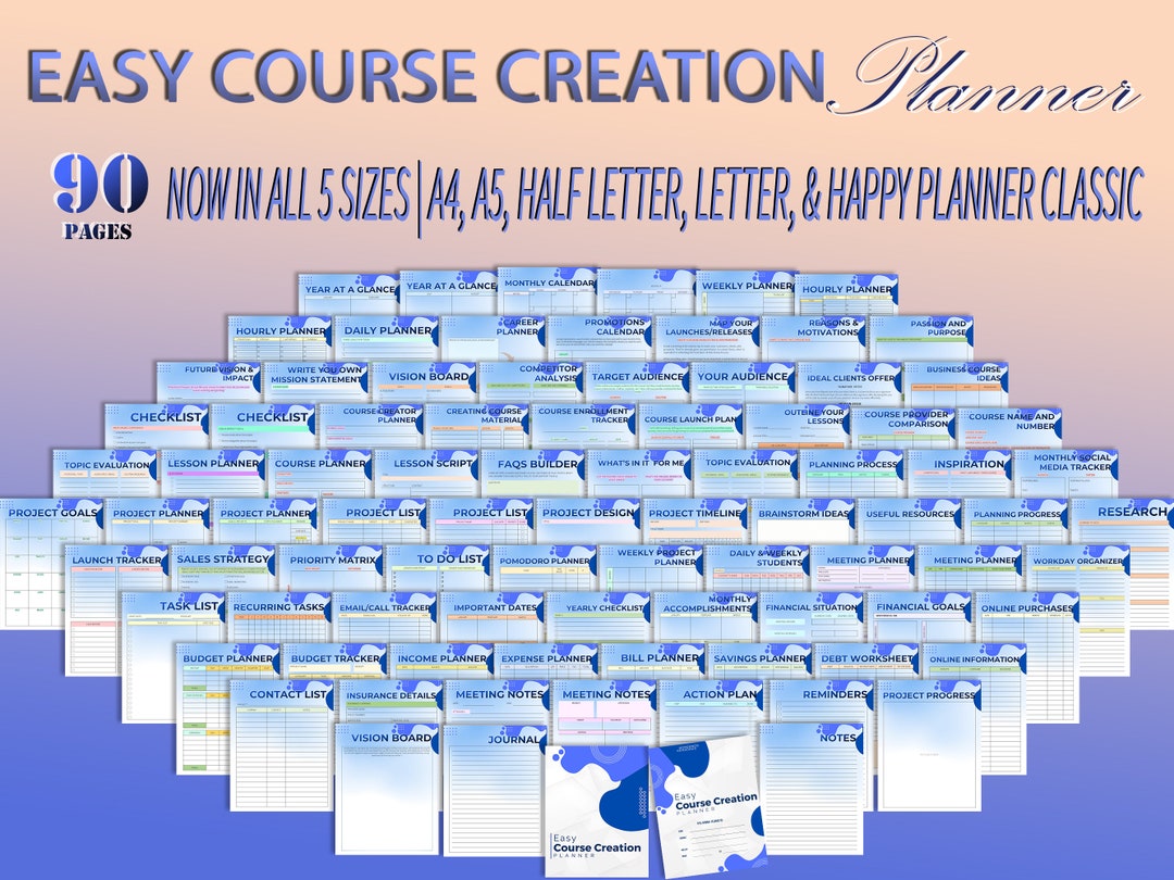 Online Course Creation Planner Printable Course Creator Workbook Online ...