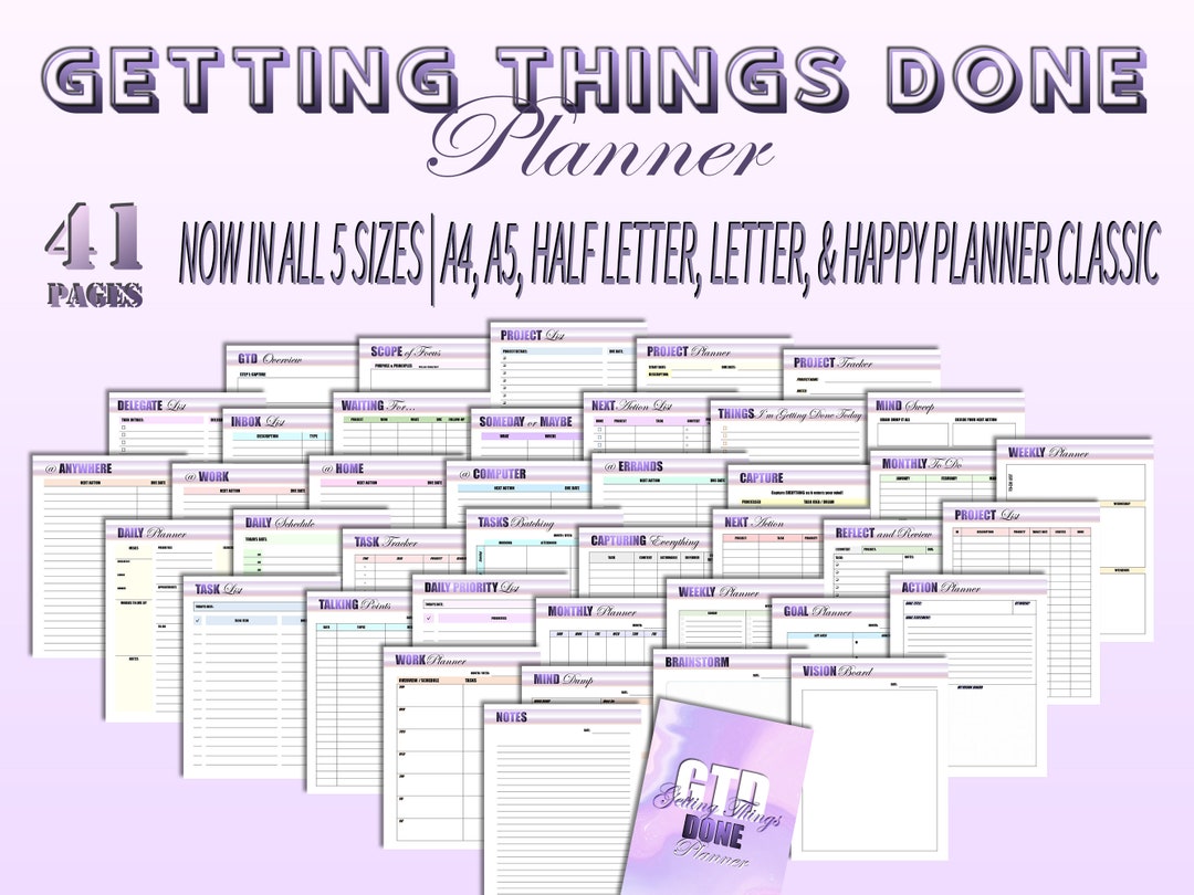 Getting Things Done Planner GTD Daily Tasks Manager Productivity ...