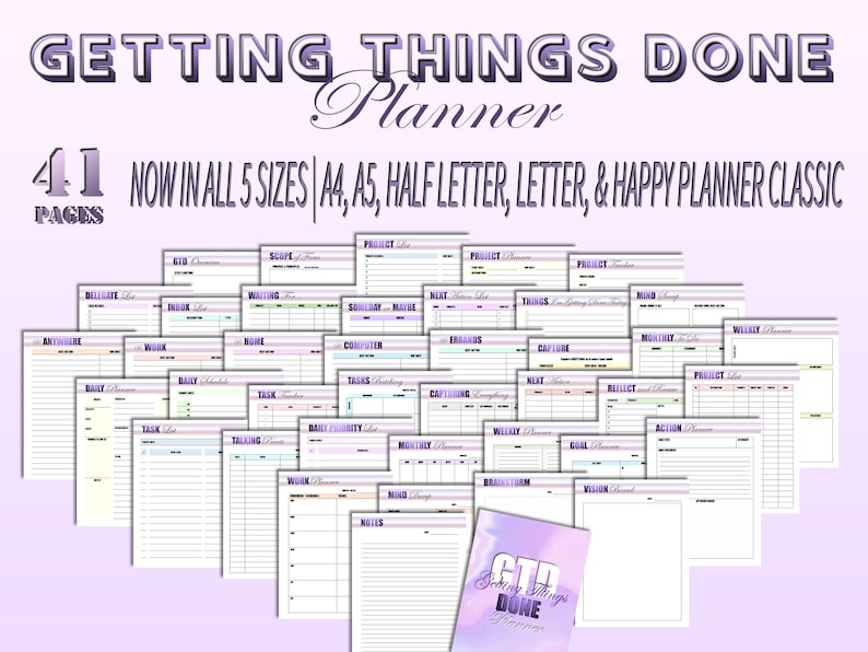 Getting Things Done Planner GTD Daily Tasks Manager Productivity ...