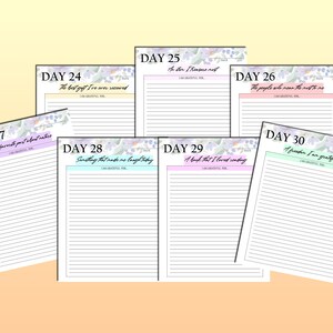 30 Day Gratitude Journal Printable Grateful Planner Mindfulness Digital ...