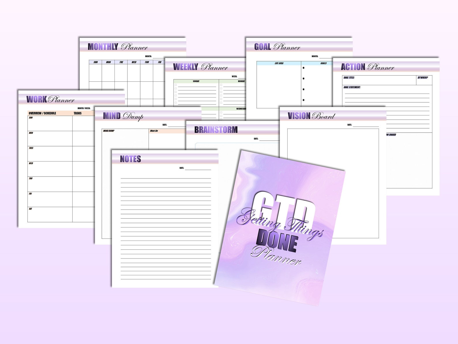 Getting Things Done Planner GTD Daily Tasks Manager Productivity ...
