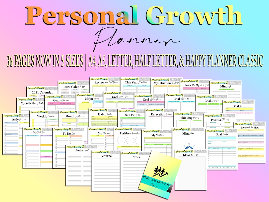 Personal Growth Journal Life Planner Printable Mental Health Digital ...