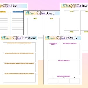 Manifestation Journal Intentions Planner Printable Law of Attraction ...