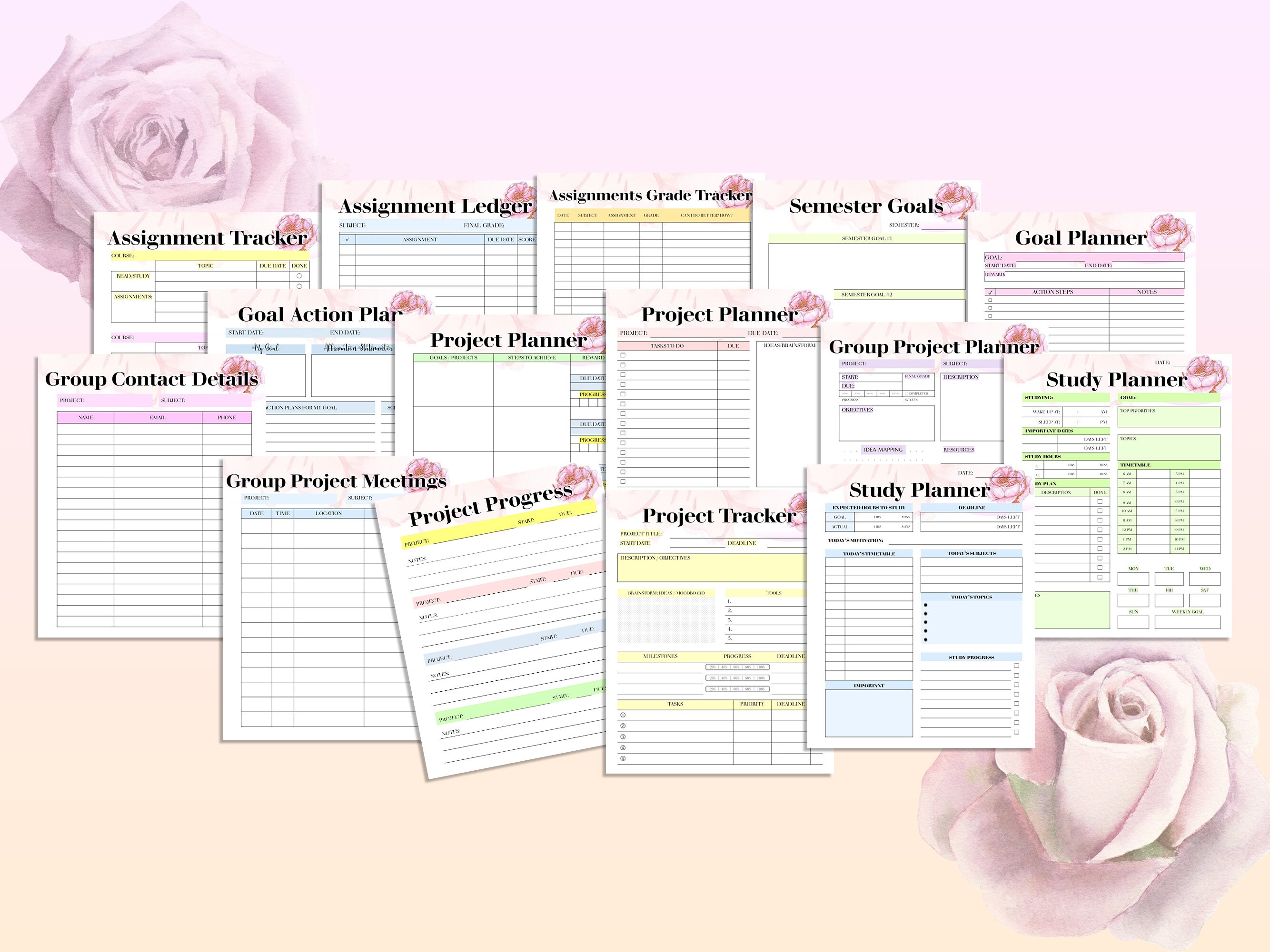 Student Planner Printable School Digital Download Lesson Back - Etsy
