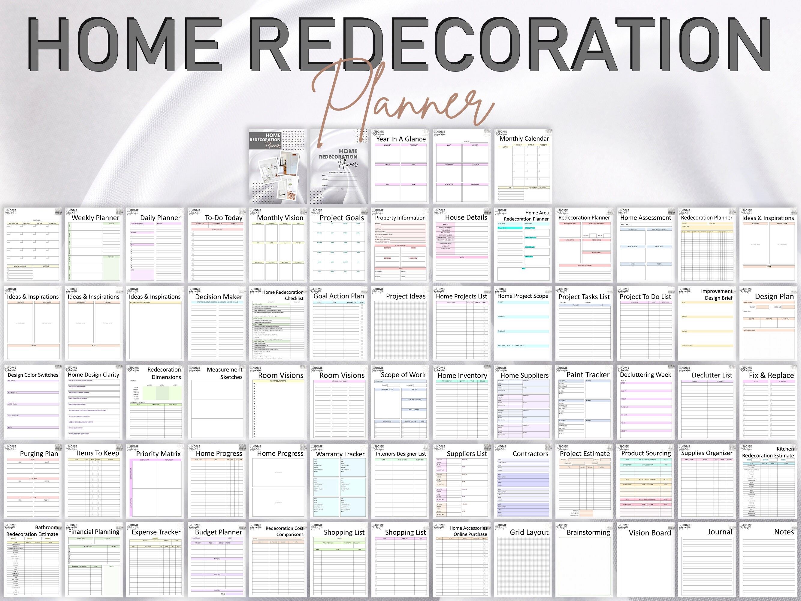 Home Decor Planner Home Decoration Redecoration Renovation - Etsy