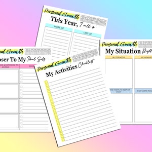 Personal Growth Journal Life Planner Printable Mental Health Digital ...