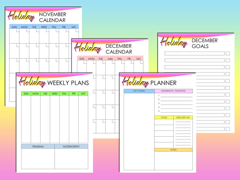 Christmas Planner Printable Holiday Planner Digital Download | Etsy
