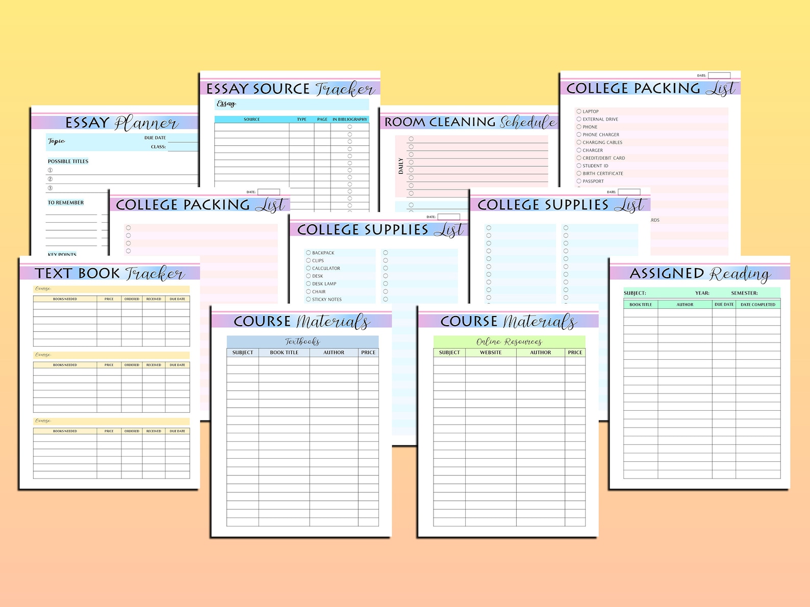 College Planner Printable Planning Visit Student Digital Download ...