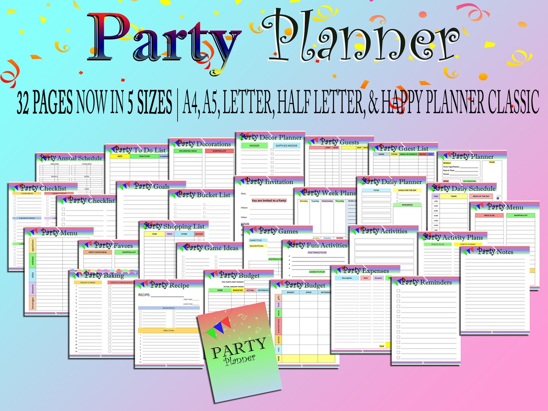 Event Planner Party Planner Printable Menu Planner Digital Download ...