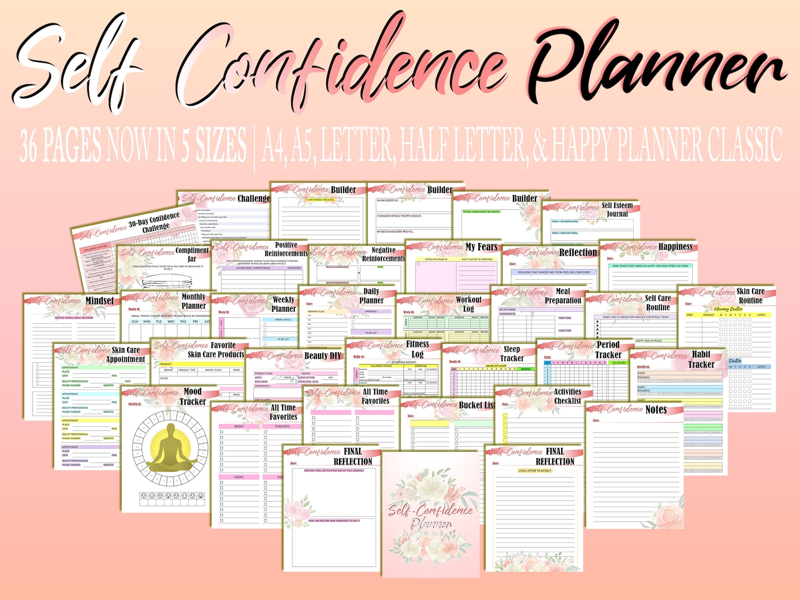 Self Care Kit Self Confidence Journal Worksheet Printable Self Esteem ...