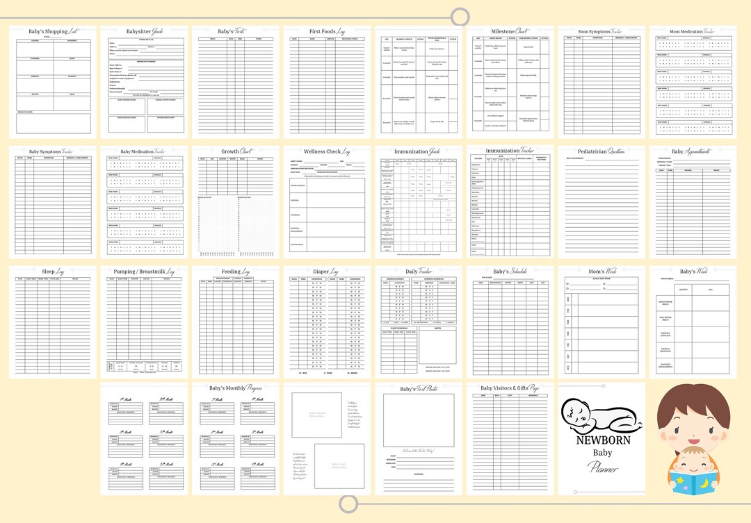 Newborn Baby Planner Digital Download Baby Book Memories Printable Baby ...