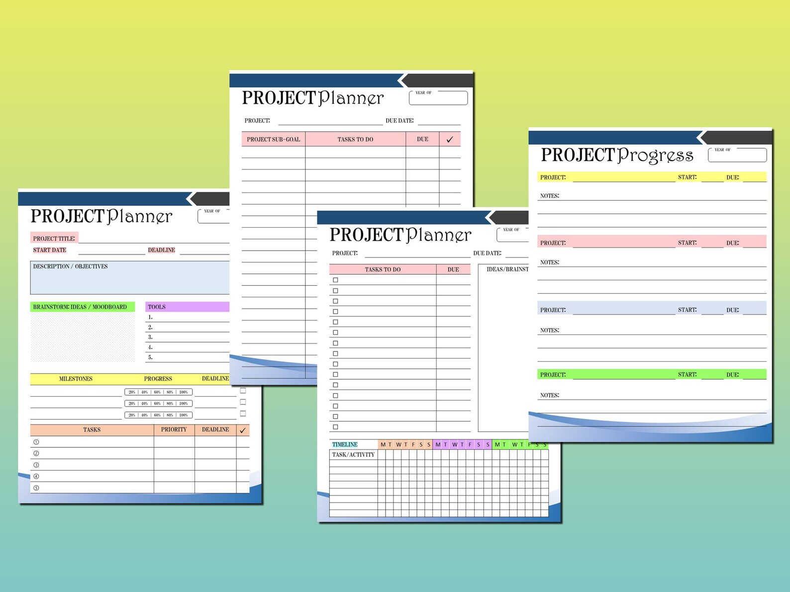 Productivity Planner Printable Daily Goal Tracker Digital - Etsy