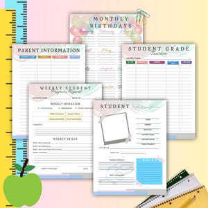 Teacher Planner Undated School Printable Academic Digital Download ...