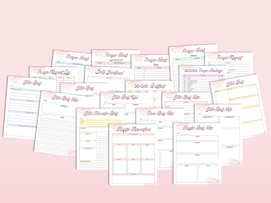 Faith Planner Bible Journal Printable Devotional Planner Bible - Etsy