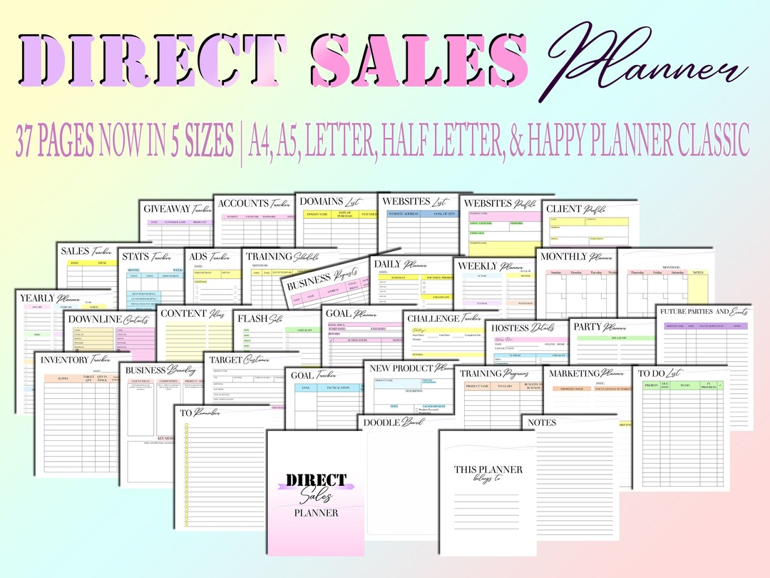 Direct Sales Planner MLM Printable Power Hour Small Business Digital ...