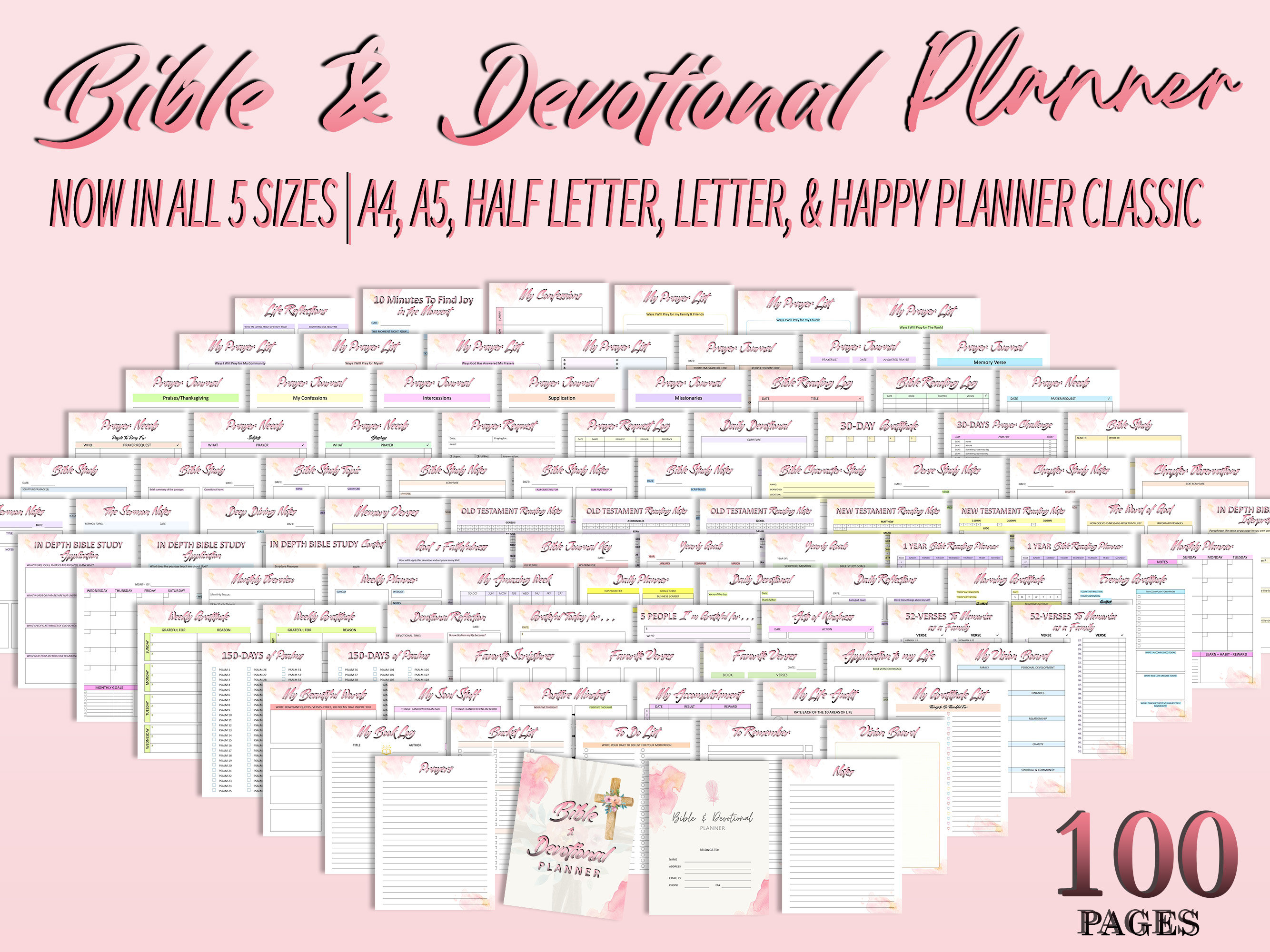 Faith Planner Bible Journal Printable Devotional Planner Bible Study ...