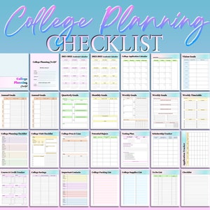College Planning Checklist Printable Planner College Visit Student ...