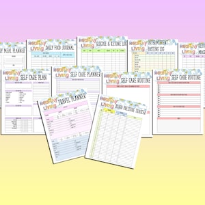 Healthy Living Planner Wellness Tracker Self Care Weight Loss Fitness ...