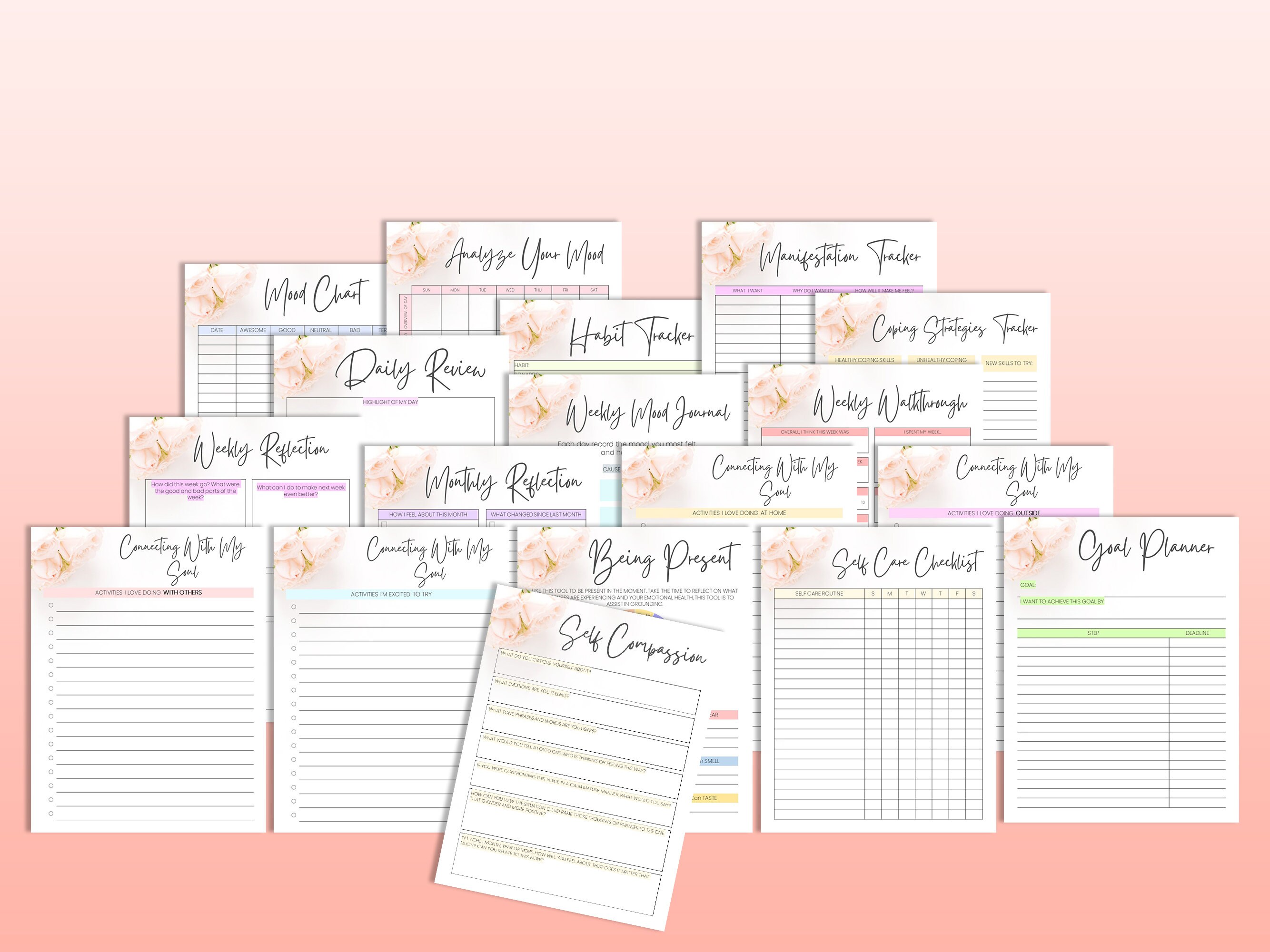 Wellness Journal Positivity Planner Happy Mindfulness Life - Etsy