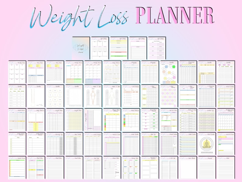 Weight Loss Journal Tracker Planner Workout Fitness Printable - Etsy