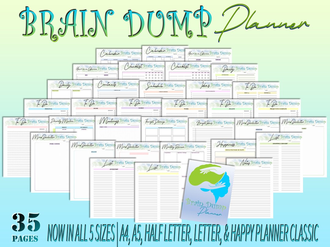 Productivity Planner Brain Dump Printable Thoughts Organizer Chaos ...