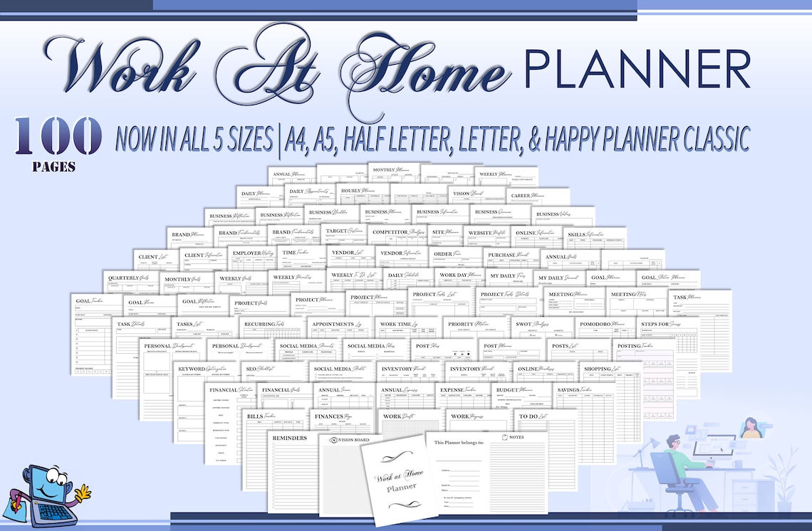 Work From Home Planner Printable Daily Work Planner Home - Etsy