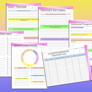Anxiety Journal Therapy Planner Printable Mental Health Digital ...