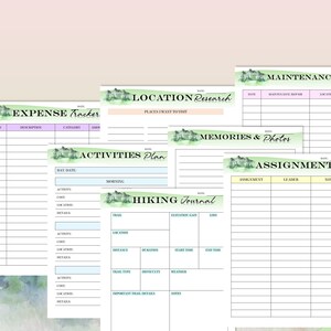 Camping Planner Travel Journal Vacation Girls Camp Boys Camp Summer ...