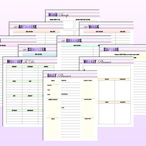 Getting Things Done Planner GTD Daily Tasks Manager Productivity ...