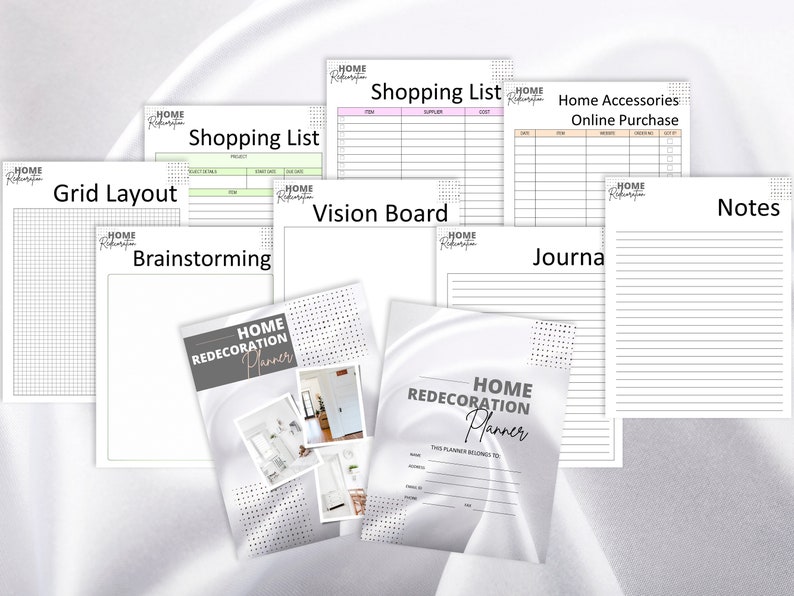 Home Decor Planner Home Decoration Redecoration Renovation - Etsy