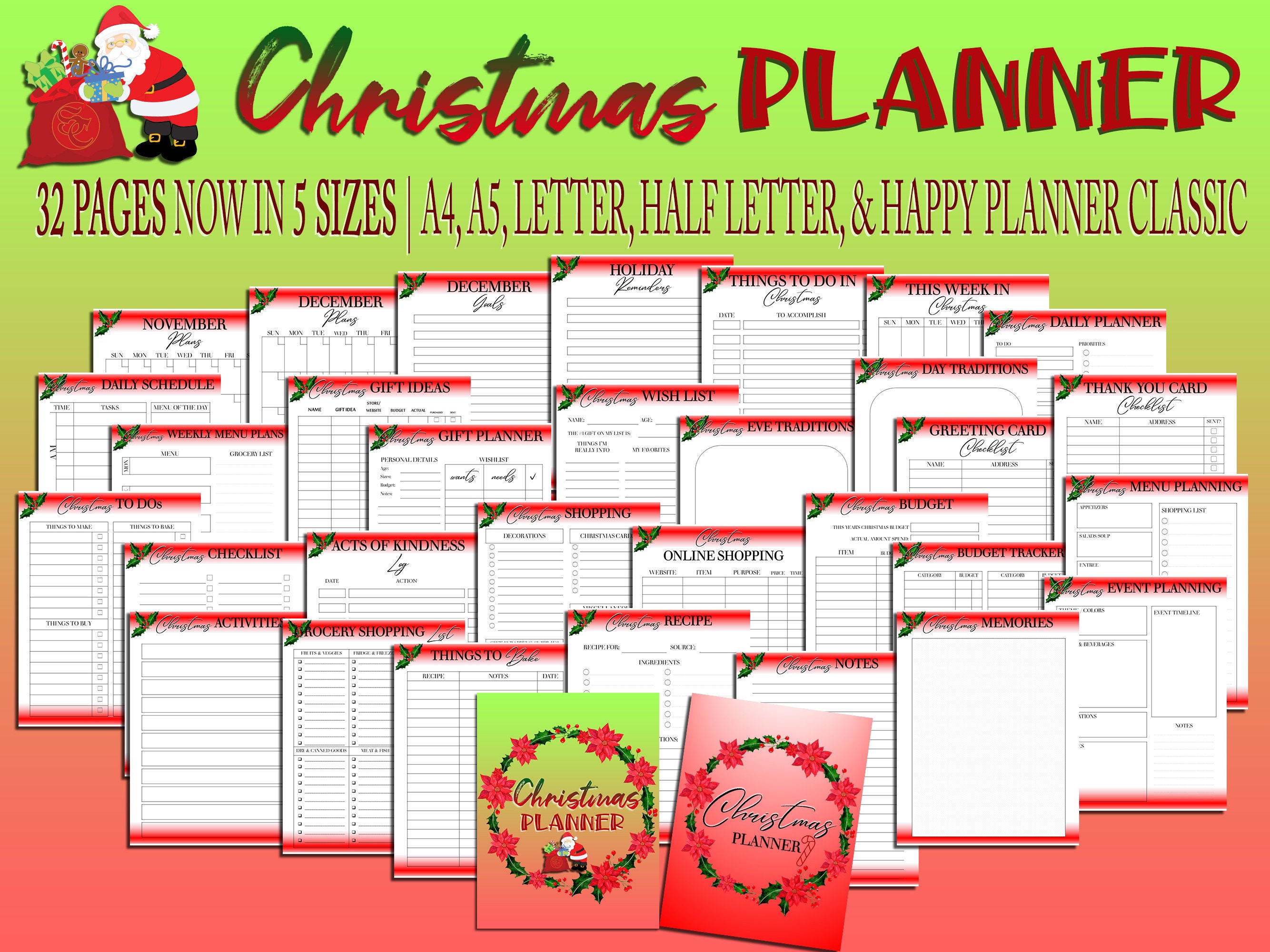 Christmas Planner Printable Holiday Planner Digital Download | Etsy