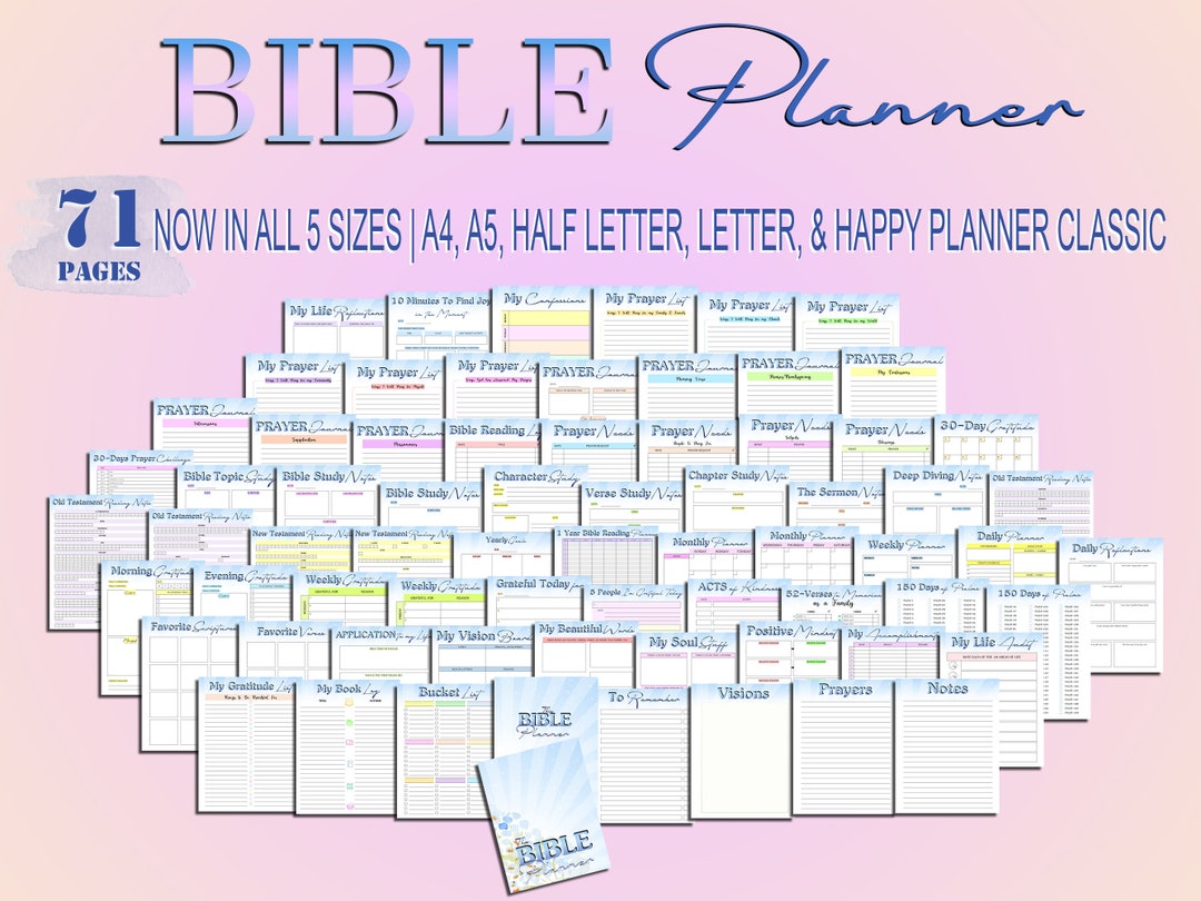 Bible Journaling Printable Bible Planner Prayer Sermons Scriptures