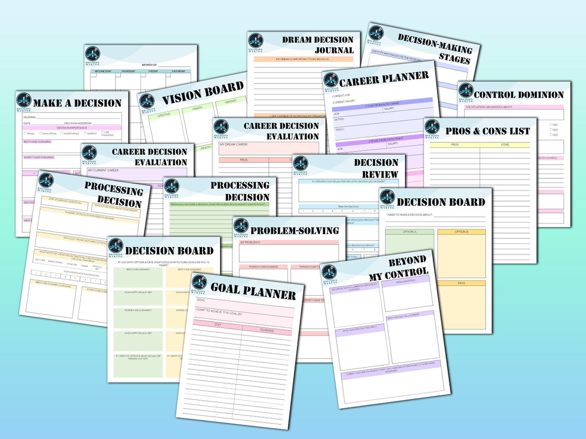 Decision Making Worksheet Decision Problem Solving Thought - Etsy