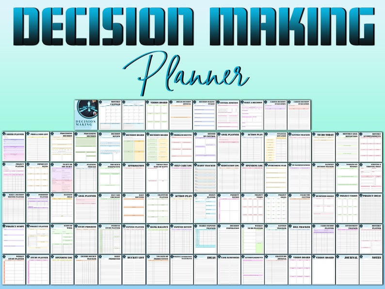 Decision Making Worksheet Decision Problem Solving Thought Processing ...