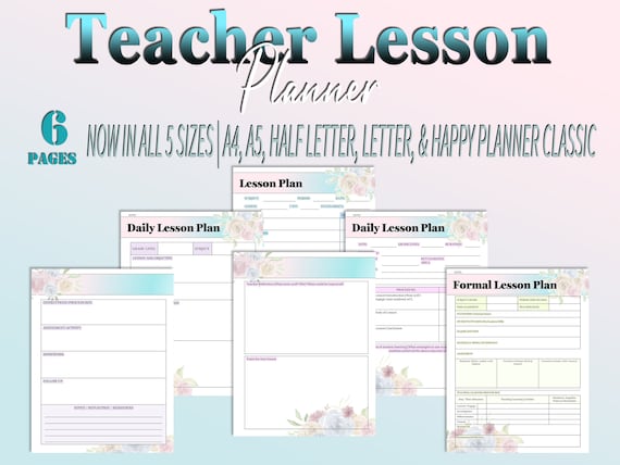 Teacher Lessons Plan Planner Daily Lesson Plan School - Etsy