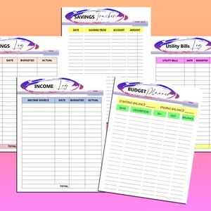 Bills Planner Printable Finance Digital Download Monthly Bill Tracker ...