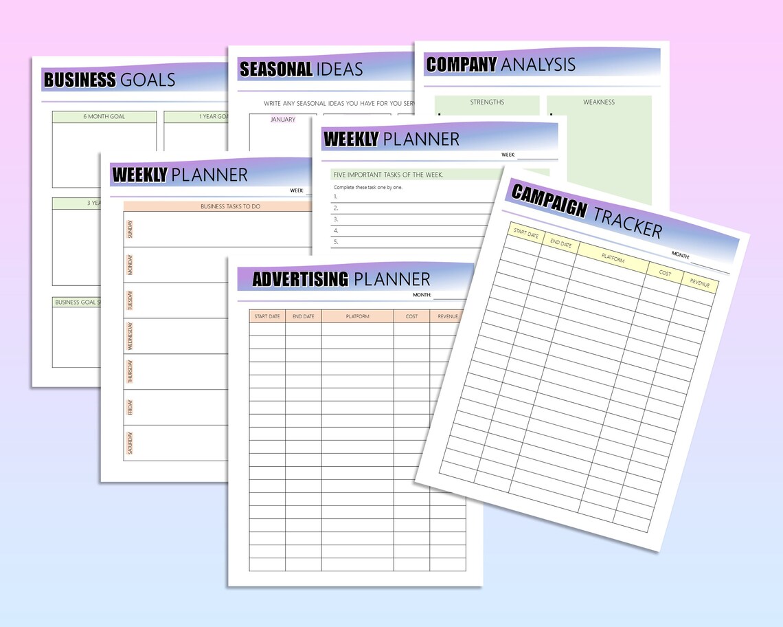 Small Business Planner Printable Etsy Shop Seller Organizer | Etsy