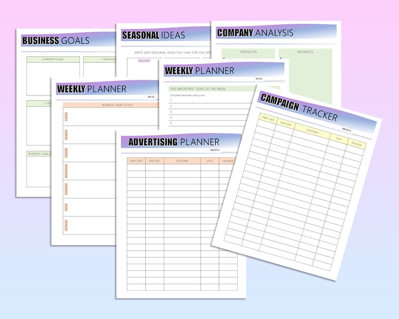 Small Business Planner Printable Etsy Shop Seller Organizer Freelance ...