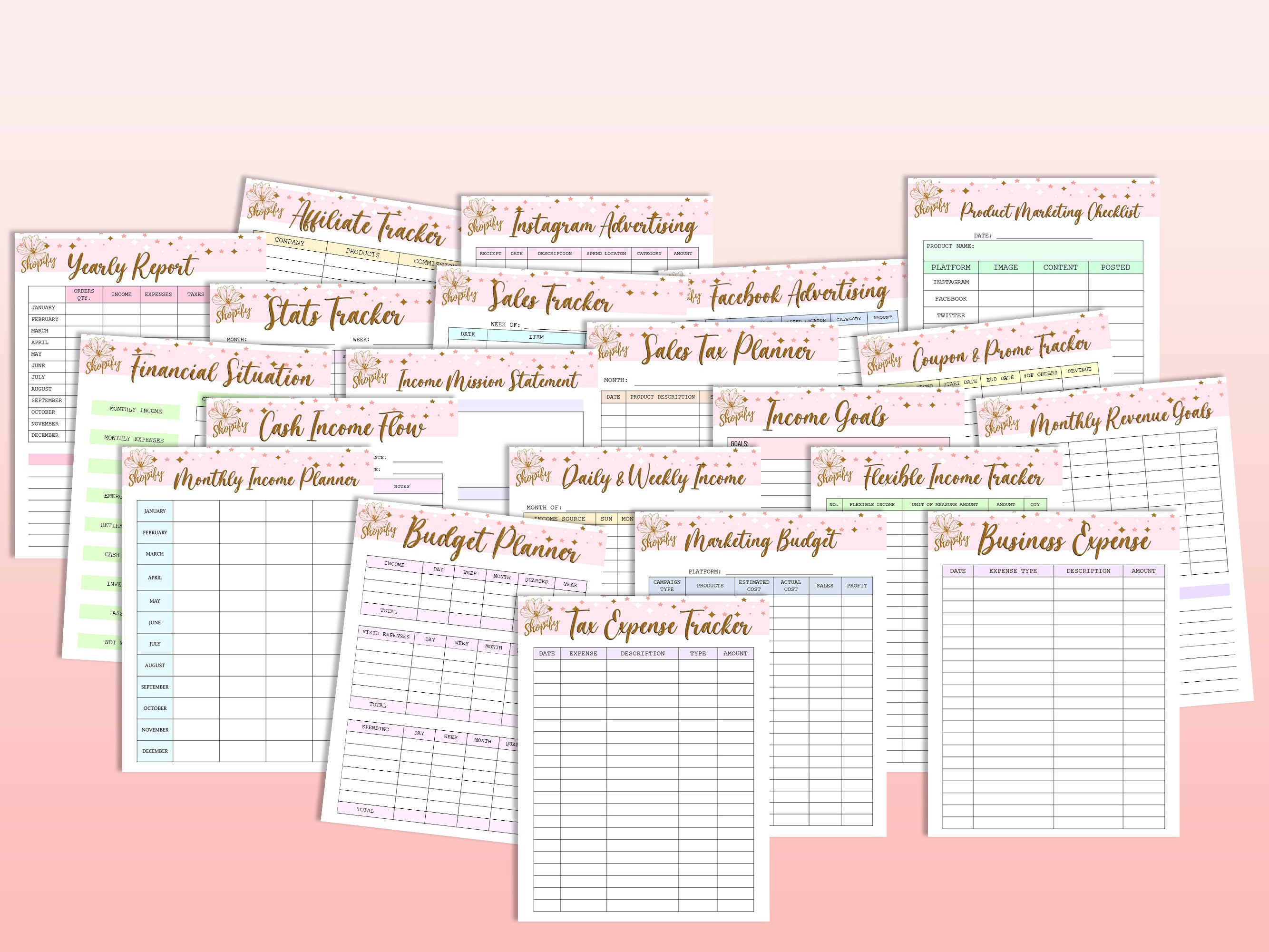 Shopify Store Business Planner Side Hustle Freelance Printable - Etsy