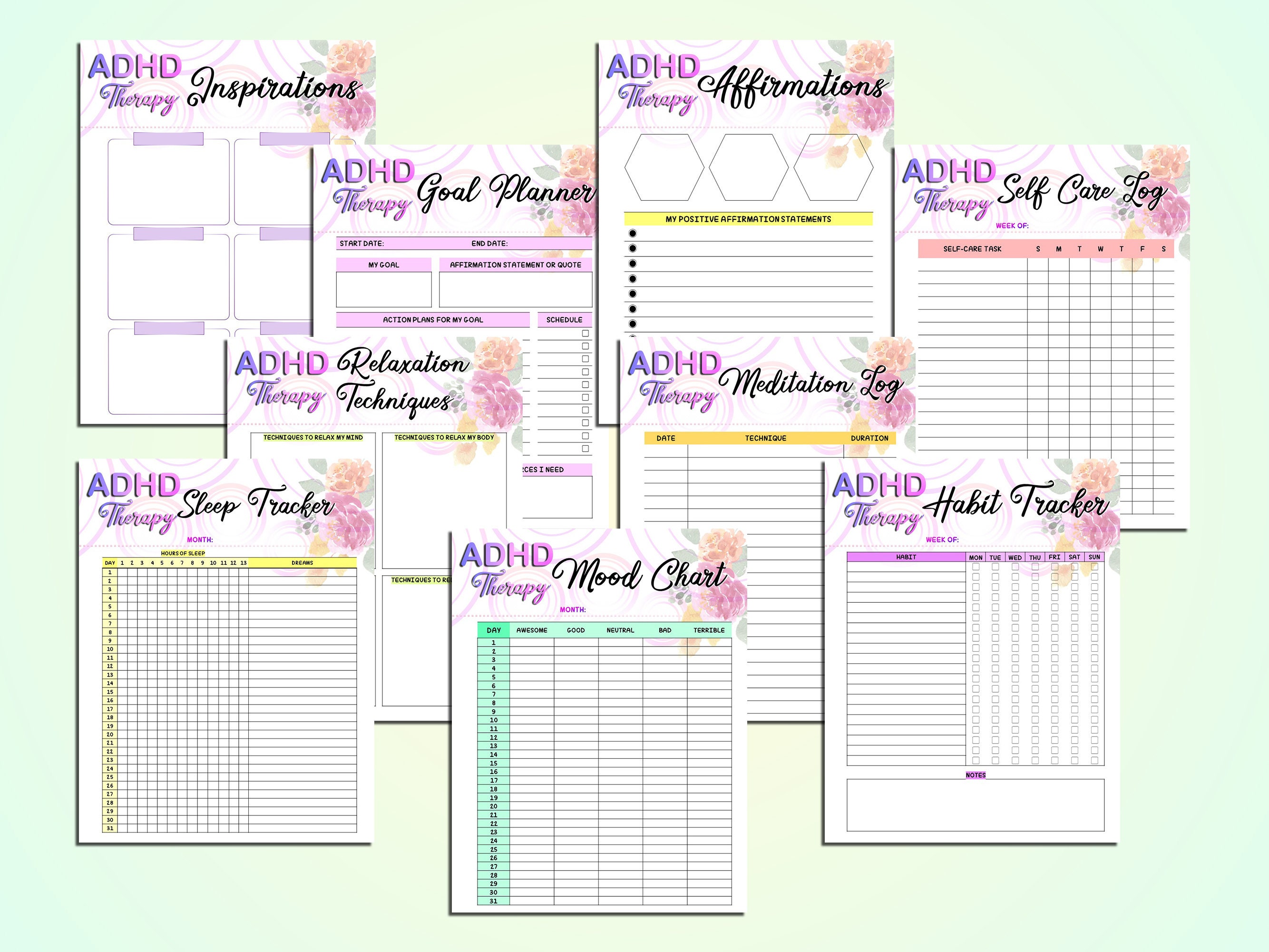 Ultimate ADHD Therapy Planner ADD Printable School Project Digital ...