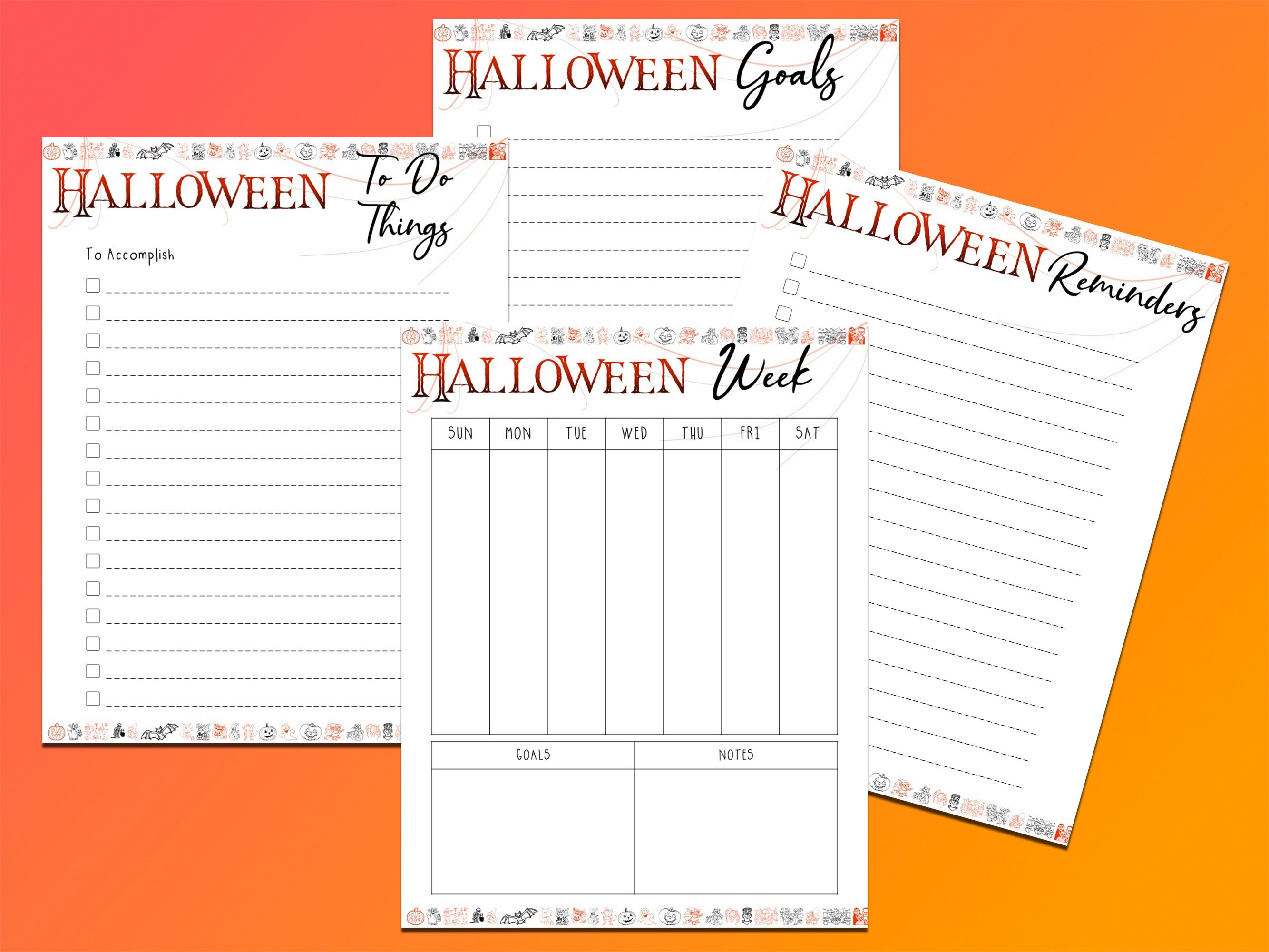 Halloween Planner Printable Holiday Planner Digital Download Gift Menu ...