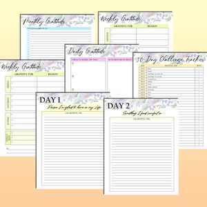 30 Day Gratitude Journal Printable Grateful Planner Mindfulness Digital ...