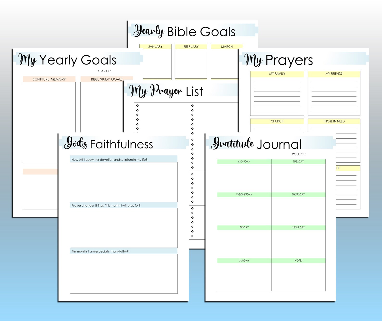 Devotional Journal Printable Bible Study Planner Prayer Journal ...